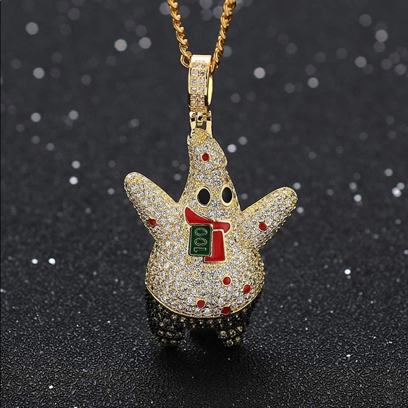 Accessories | Iced Out 18k Gold Spongebob Patrick Star Pendant | Poshmark